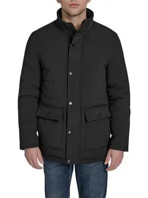 Cole Haan Stretch Crinkle Quilted Jacket Black