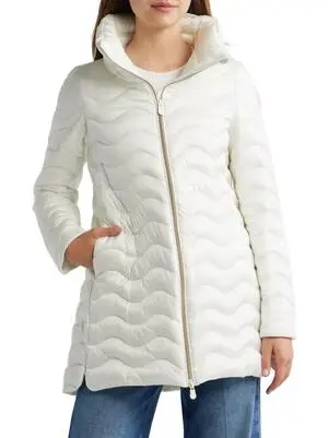 SAVE THE DUCK Livette Wavy Quilted Water Repellent Puffer Jacket - Off White