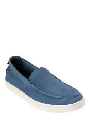 Cole Haan Pinch Weekend Venetian Loafer - China Blue Suede/ivory