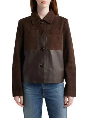 BERNARDO Short Suede And Leather Jacket