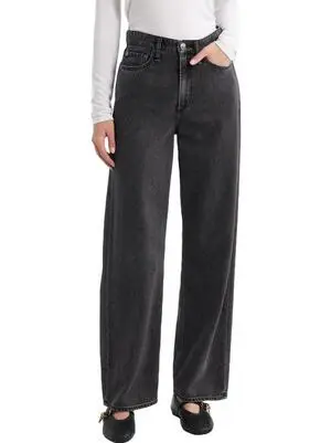 Rag & Bone High-waist Wide Leg Jeans - Raven