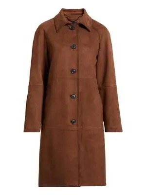 Bcbgmaxazria Faux Suede Paneled Coat Brown Suede