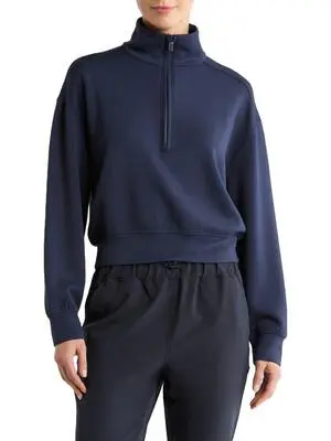 Travis Mathew Skyloft Soft Echo Half-zip Pullover - Navy Blazer