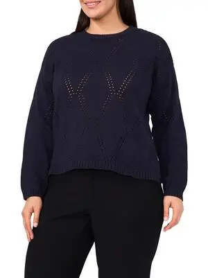 Halogen High-low Crewneck Sweater - Navy Depths