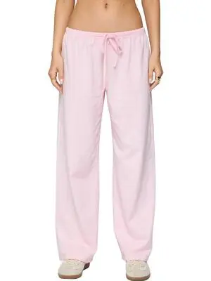 EDIKTED Striped Relaxed Fit Drawstring Pants - Light-pink