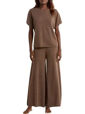 Nordstrom Cashmere Lounge Set Brown Medium Heather