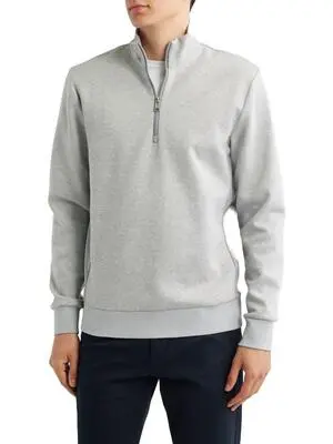 BOSS Quarter Zip Pullover Silver