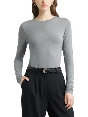 Nordstrom Long Sleeve Crewneck T-shirt - Grey Dark Heather