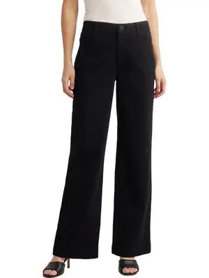 Wit & Wisdom High-Waist Wide-Leg Jeans Black