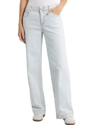Wit & Wisdom High-Waist Wide-Leg Jeans Powder Blue