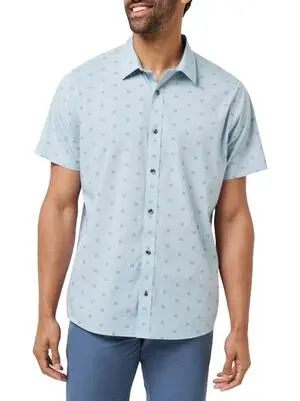 Travis Mathew Bungalow Breeze Short Sleeve Button-up Shirt - Arona