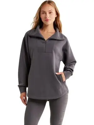Zella Ultrasoft Half Zip Tunic - Grey Forged