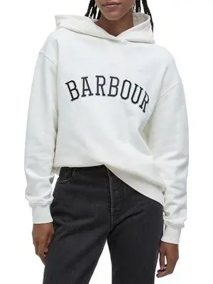 BARBOUR Northumberland Logo Embroidered Cotton Graphic Hoodie