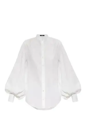 Balmain Balloon-sleeve Band-collar Shirt - White