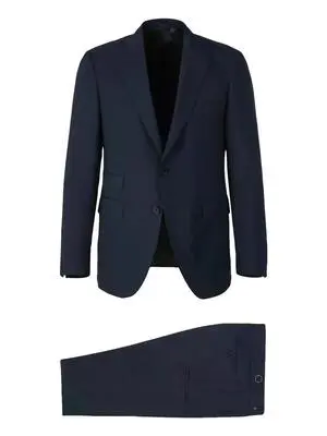 Scabal Two-button Flap-pocket Suit - Blue