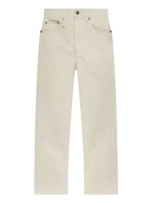 R13 Straight-leg Jeans With Embroidered Pockets - Neutrals