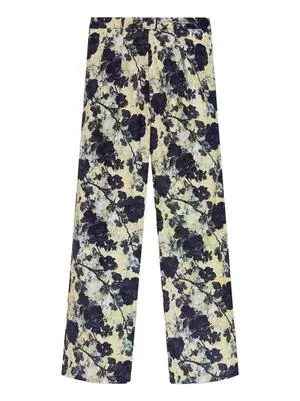 R13 Floral-print Pleated Trousers - Blue