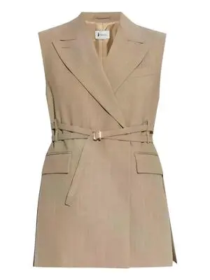Sportmax Belted Wool Waistcoat - Neutrals