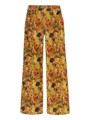 R13 Floral-print Straight-leg Jeans - Yellow