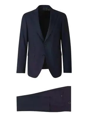 Scabal Two-button Flap-pocket Suit - Blue