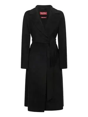 Max Mara Lapel-collar Belted Coat - Black