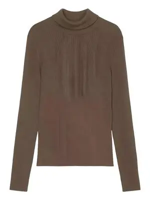 Marc O'polo Ribbed Turtleneck Top - Brown