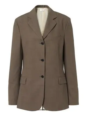 THE ROW Kimiko Silk And Wool Blazer - Brown