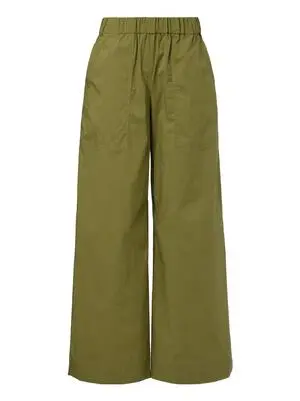 Simkhai Arden Cotton-blend Wide-leg Pants - Green