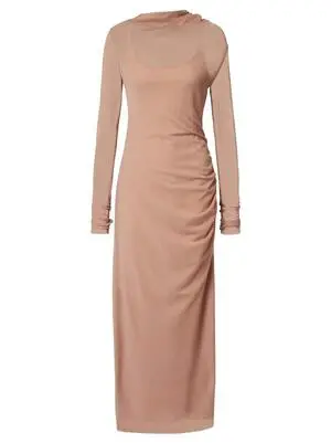 SIR THE LABEL RUBY Draped Sheer Maxi Dress
