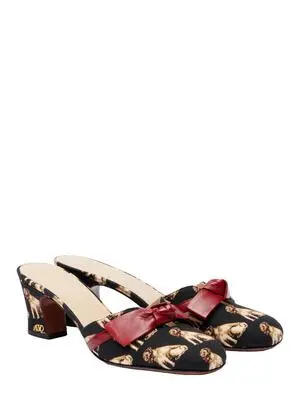 Valentino Garavani Knotty 60 Printed Leather Mules Black