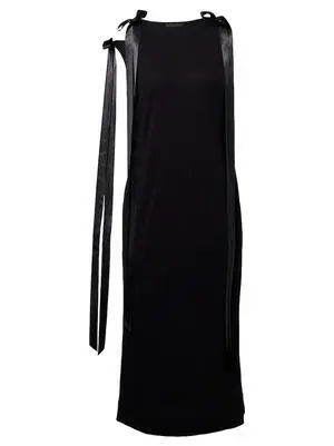 Simone Rocha Bow-detail Jersey Midi Dress - Black