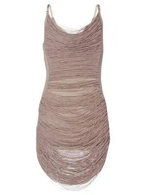 Attico Fringed Minidress - Silver