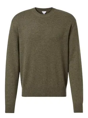 Bottega Veneta Intrecciato Cashmere-Blend Sweater Green