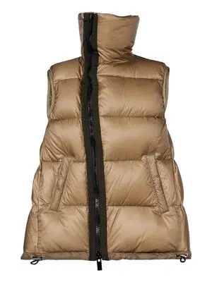Sacai Asymmetric Quilted Down Vest - Beige