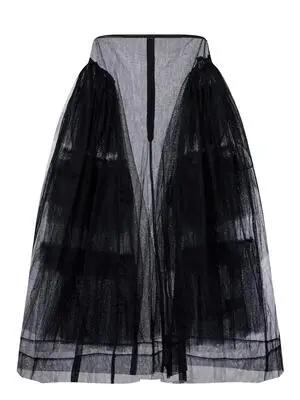 Simone Rocha Tulle Midi Skirt - Black
