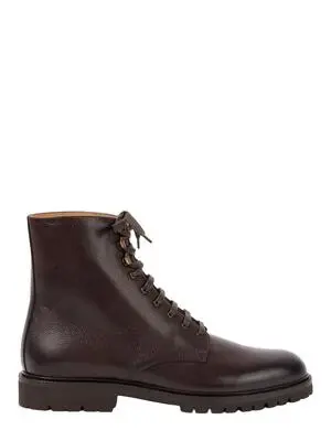 Brunello Cucinelli Leather Lace-up Boots - Brown