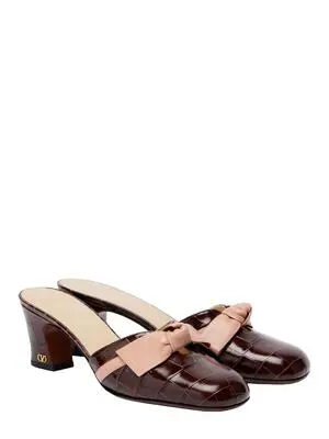 Valentino Garavani Knotty 60 Leather Mules - Brown