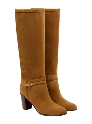 Valentino Garavani Pattie 75 Suede Boots - Beige