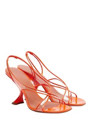 Amina Muaddi Lena 90 Pvc And Patent Leather Sandals - Orange