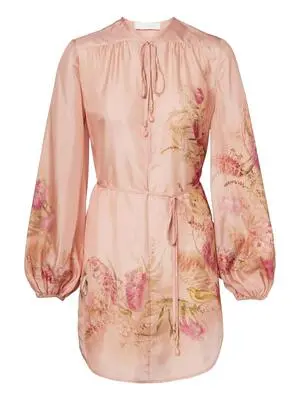 Zimmermann Cascadian Floral Silk Tunic - Pink