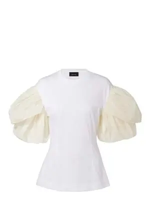 Simone Rocha Puff-sleeve Cotton Jersey T-shirt - White