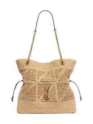 SAINT LAURENT Jamie Cassandre Raffia Tote Bag
