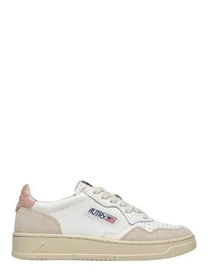 AUTRY Medalist Low Leather And Suede Sneakers Wht/pow