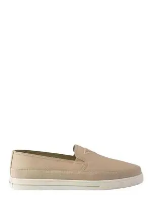 Prada Embossed-logo Slip-on Loafers - Neutrals