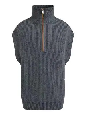 12 STOREEZ Ribbed Knit Vest - Grey