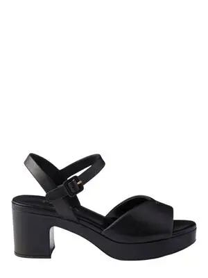 Prada 65mm Buckle-strap Platform Sandals - Black