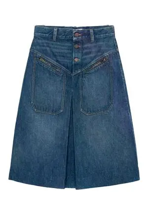 Chloé Denim Midi Skirt - Blue