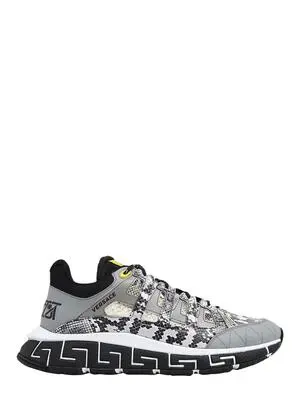 Versace Trigreca Snakeskin Sneakers - Grey