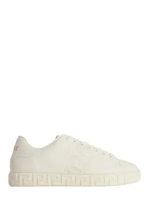 Versace Embroidered Greca Sneakers - White