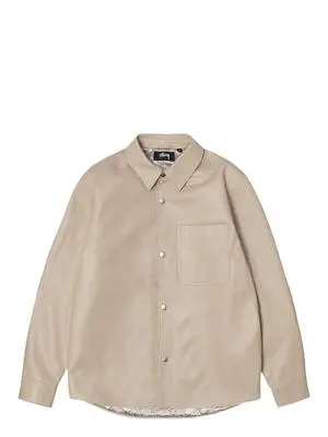 StÜssy Leather Overshirt - Cream